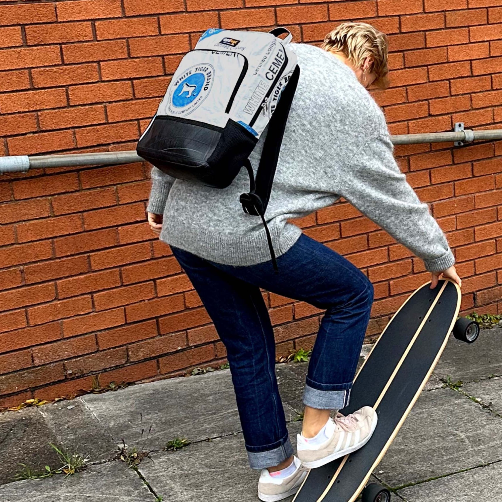 Recycled material backpack UK /laptop backpack / tiger print